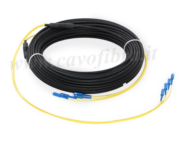 Cavo fibra ottica preterminato 4 fibre monomodale, 4E OS2, SC-SC ... Cavo fibra ottica preterminato 4 fibre monomodale, 4E OS2, SC-SC ...